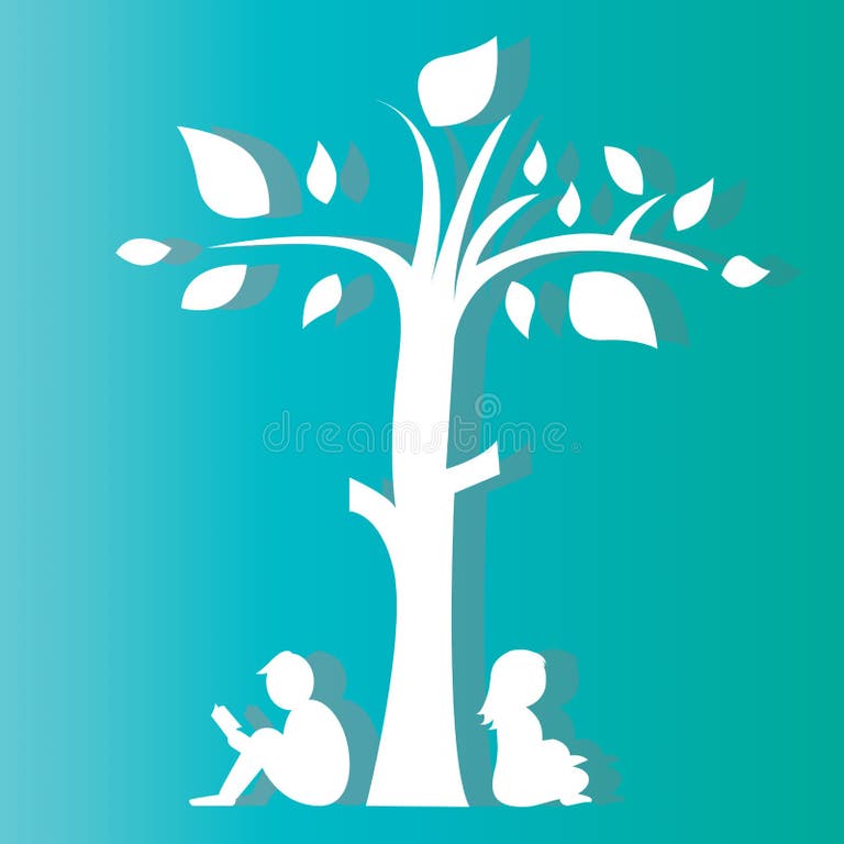 Student Learning Under Tree Stock Illustrations – 406 Student Learning ...