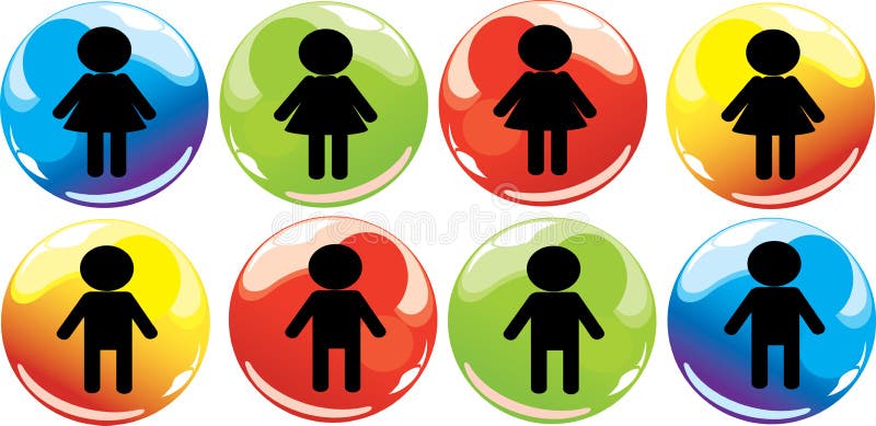 Boy and girl signs stock vector. Illustration of icon - 8438711