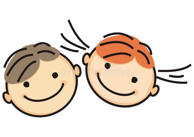 Face of Children, Boy and Girl, Pair, Vector Illustration Stock Vector ...