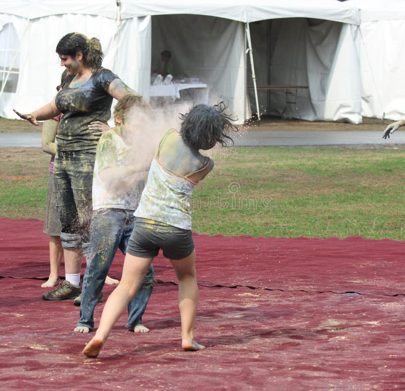 Boy and Girl Throwing Holi Powder Editorial Image - Image of playful ...