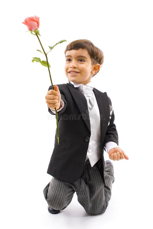 Boy Giving Flower stock image. Image of business, little - 9949897