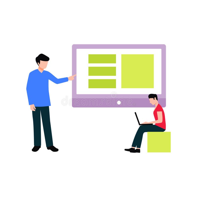 A Boy is Giving Instructions To Another Boy Working on a Laptop Stock ...