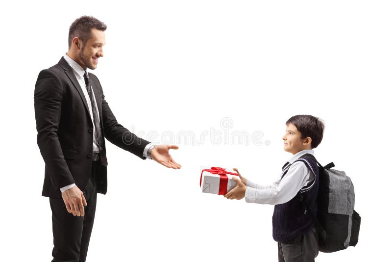 Boy Giving a Present To His Father Stock Photo - Image of give, smile ...