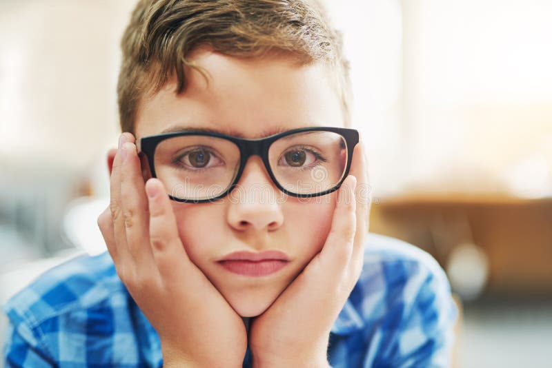 Boy, Glasses and Portrait in Classroom for Learning, Education and ...