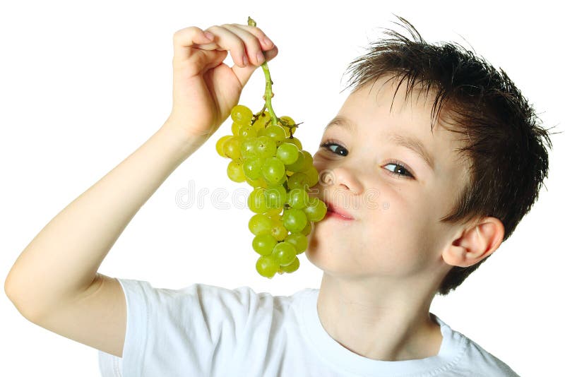 Boy with grapes stock image. Image of people, refreshment - 33569839