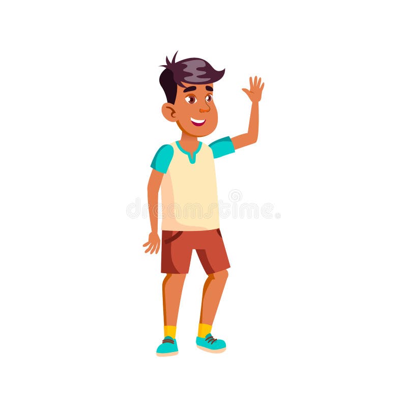 Boy Waving Hand Cartoon Stock Illustrations – 4,230 Boy Waving Hand ...