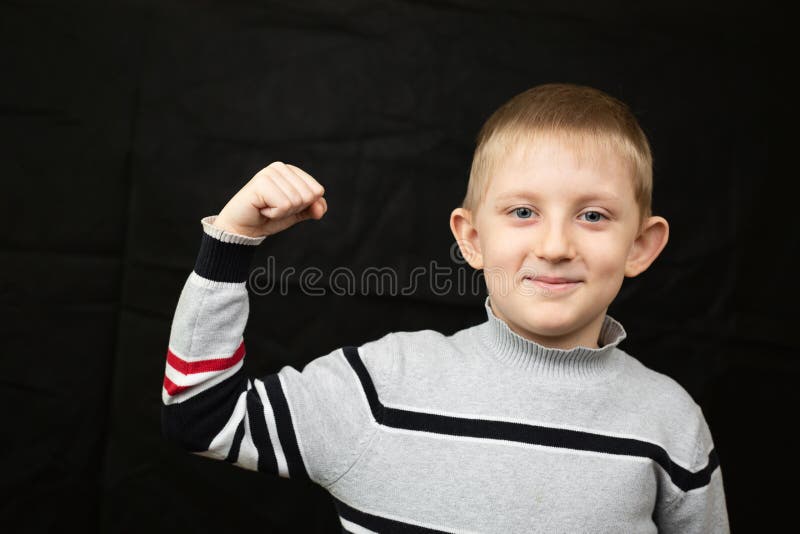 Back of Thin Boy Showing His Muscles Isolated Stock Image - Image of ...