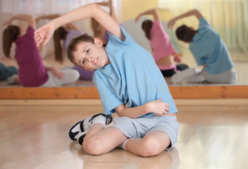 Boy and Group Engaged in Physical Training Stock Image - Image of boys ...