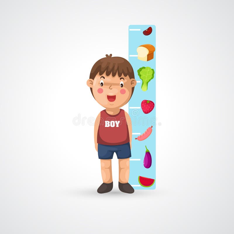 Boy Growing Tall and Measuring Stock Vector - Illustration of drawing ...