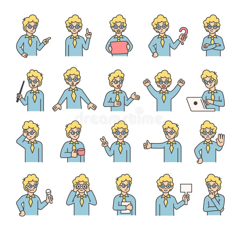 Boy guide character set stock illustration. Illustration of mark ...