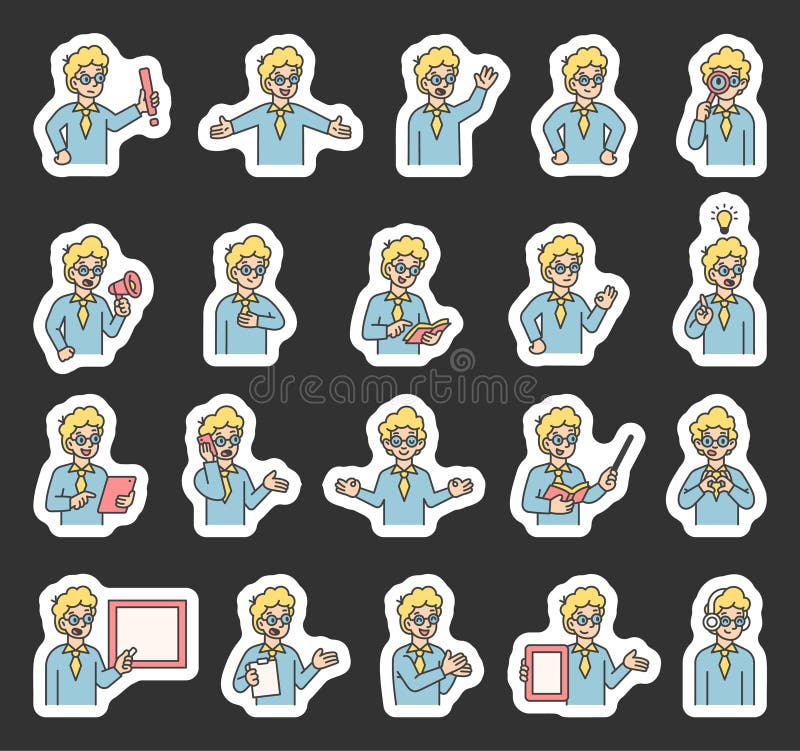 Boy guide character set stock vector. Illustration of human - 386663574