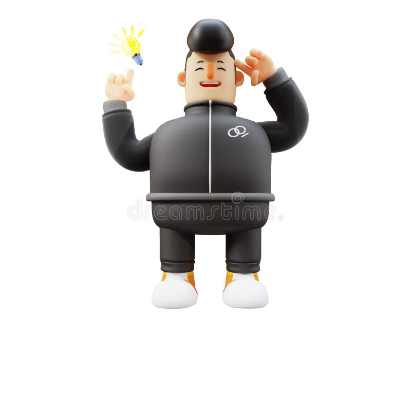 Cartoon Character Getting an Idea Stock Illustration - Illustration of ...