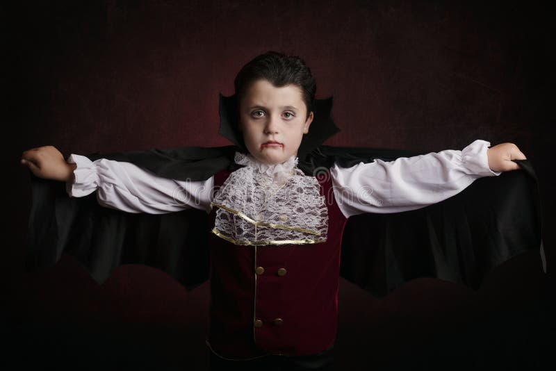Boy in Halloween. Boy Dressed As a Vampire. Stock Photo - Image of ...