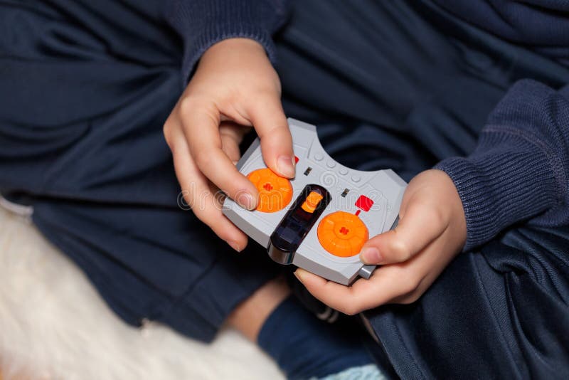 Boy Hands Holding Toy Remote Control Stock Photo - Image of leisure ...