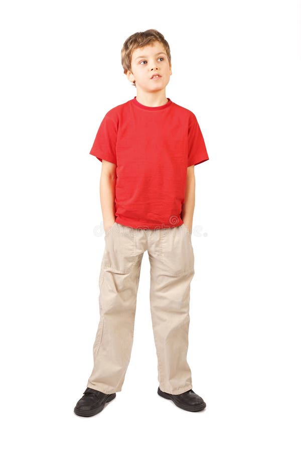 Boy Hands in Pockets Open Mouth Standing Stock Photo - Image of ...