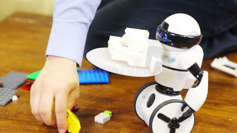 Boy Hands and Self-balancing Robot, Boy Puts Toys Stock Footage - Video ...