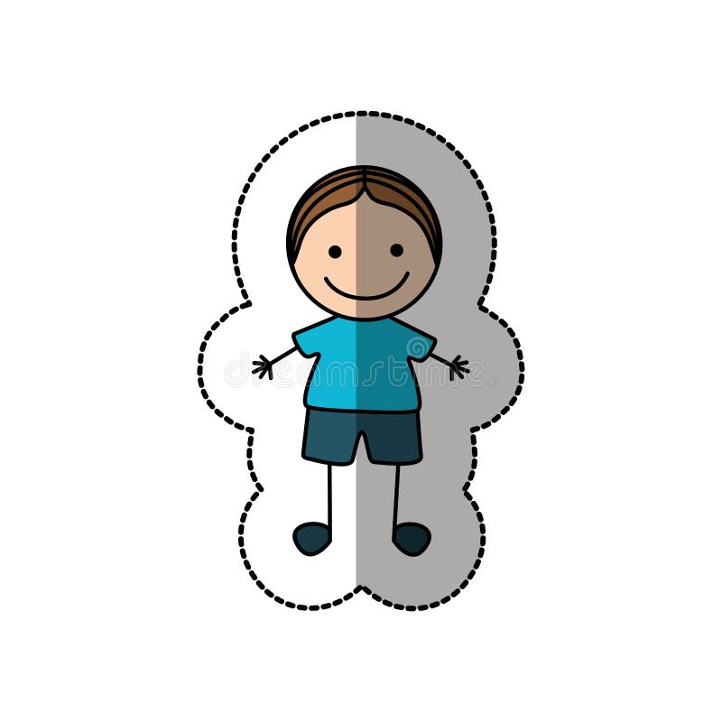 Boy Happy with Brown Hair Icon Stock Illustration - Illustration of ...