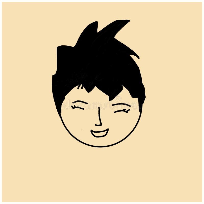 Boy Happy Face Easy Drawing Stock Illustration - Illustration of face ...