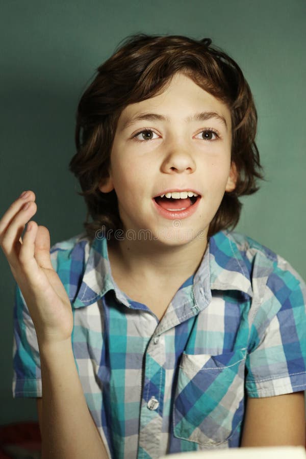 Boy Happy Find Answer To Difficult Question Stock Photo - Image of ...