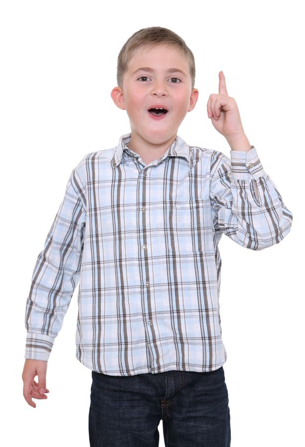 Boy happy with solution stock photo. Image of showing - 23469314