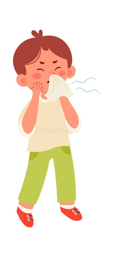 Boy Has a Cold stock vector. Illustration of unwell - 276210185