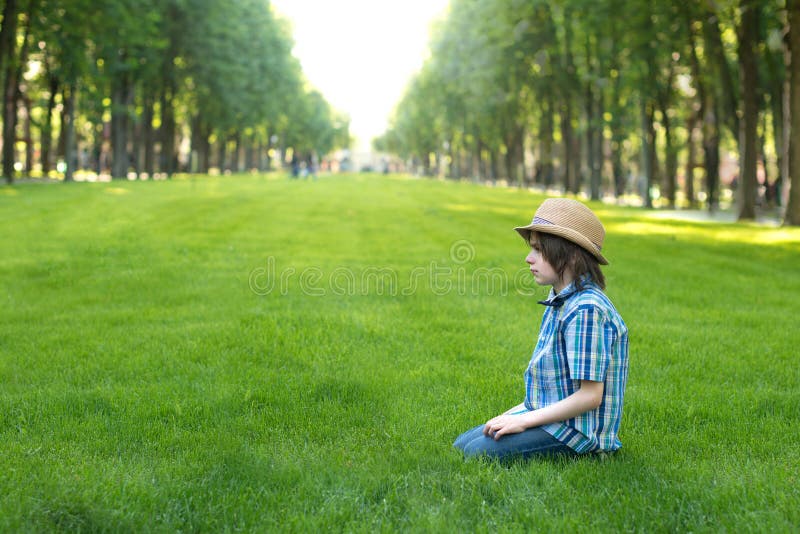 The Boy Has a Difficult Age, he is Upset about Something Stock Image ...