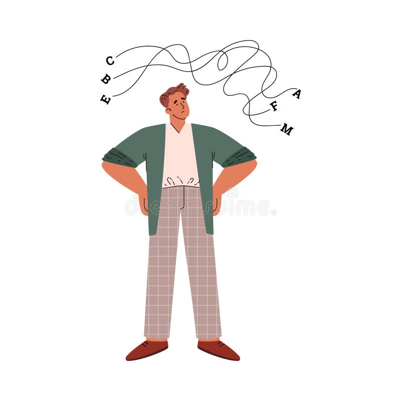 Learning Difficulty, Sad Tired Teens Characters with Confused Thoughts ...