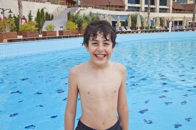 The Boy is Have Fun in the Aqua Park Stock Image - Image of edge ...