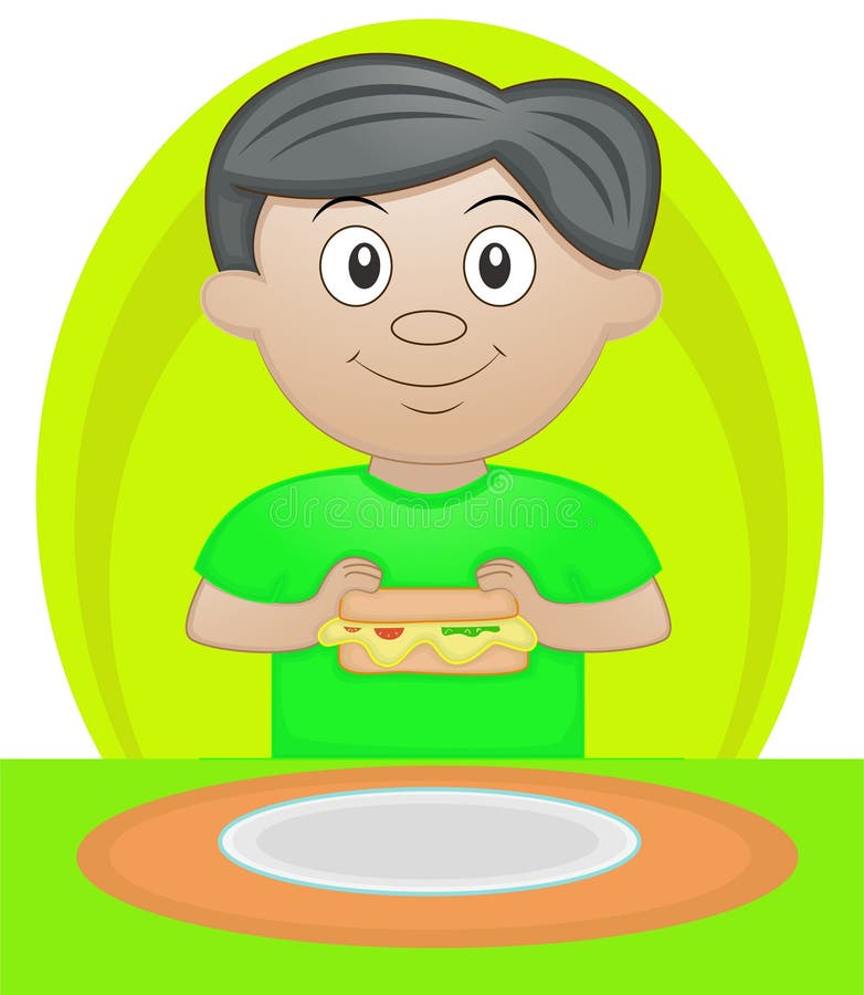 Cartoon Boy Having Breakfast Stock Illustrations – 279 Cartoon Boy ...