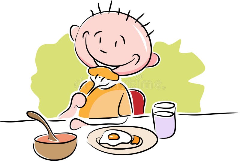 Boy Having Breakfast stock vector. Illustration of enjoying - 2655522