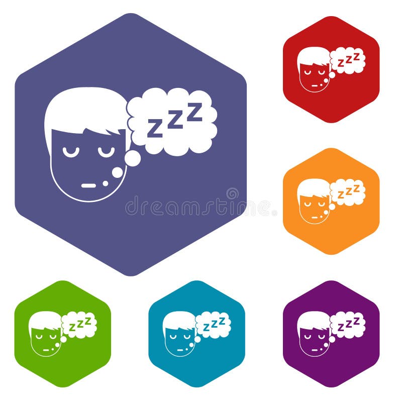 Boy Head with Speech Bubble Icons Set Hexagon Stock Vector ...
