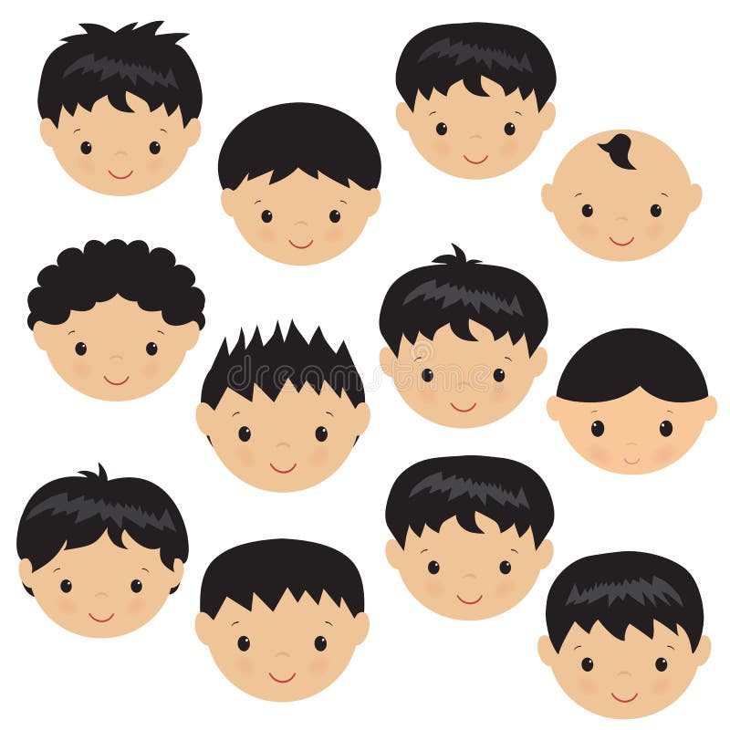 Boy Head Vector Illustration Stock Vector - Illustration of kids ...
