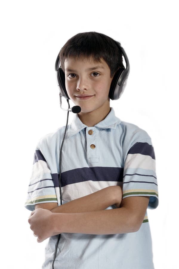Boy with headphone stock image. Image of enjoyment, audio - 3031927