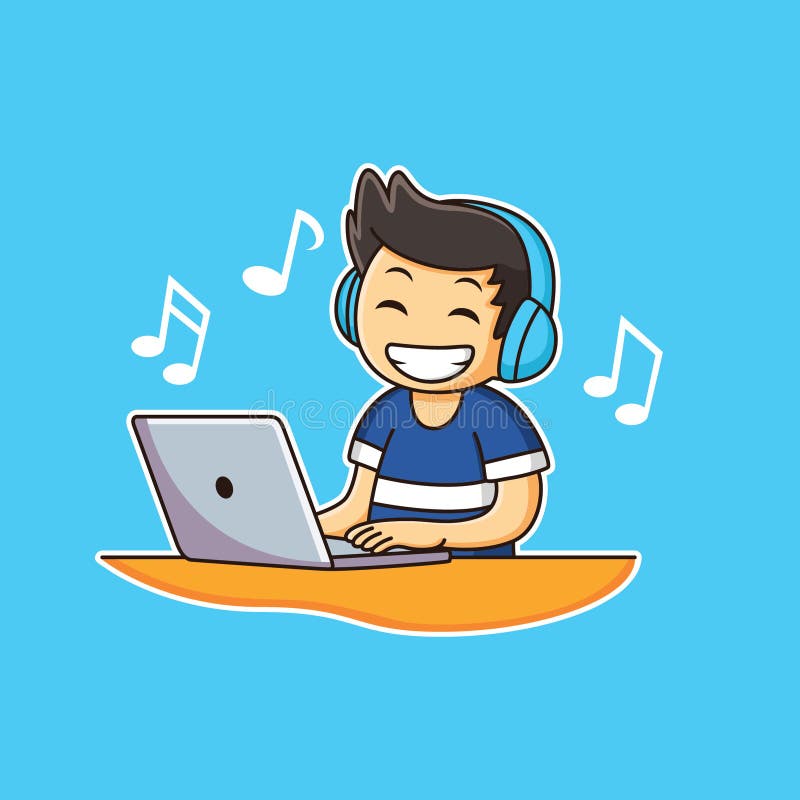 Happy Music Laptop Stock Illustrations – 1,293 Happy Music Laptop Stock ...