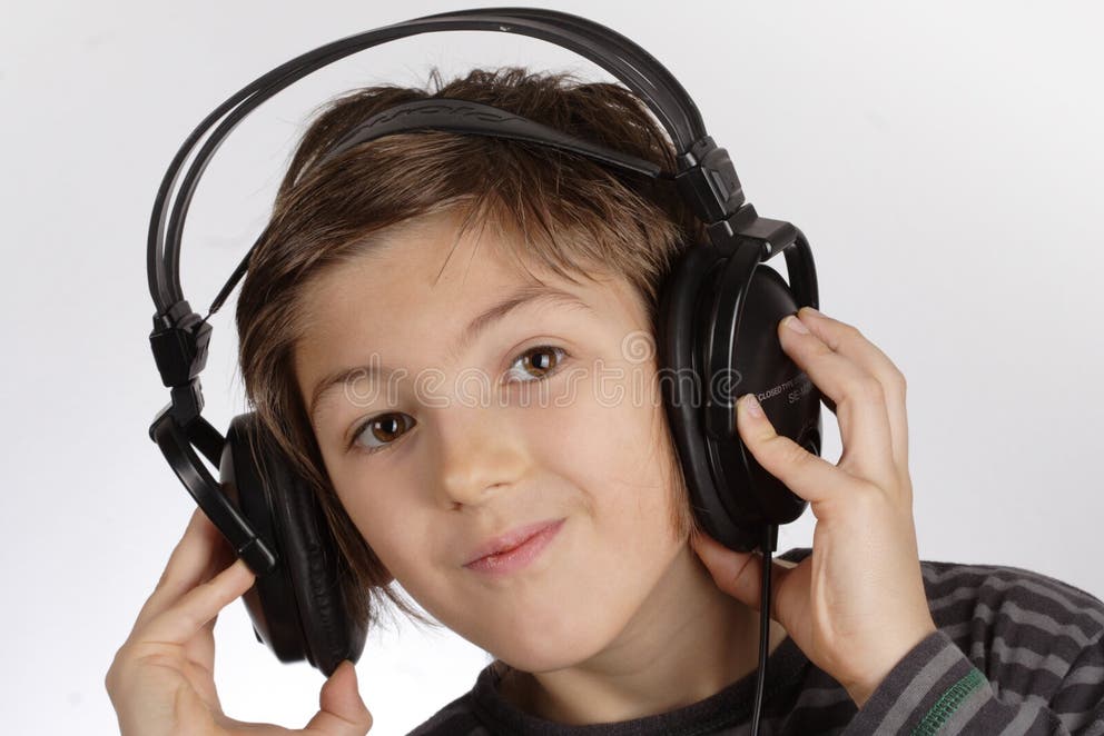 Boy with headset II stock image. Image of stereo, entertainment - 13463019