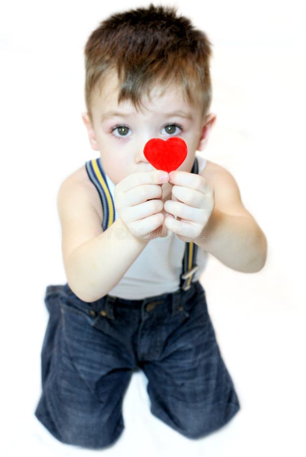 Boy with heart stock photo. Image of family, childhood - 13644590