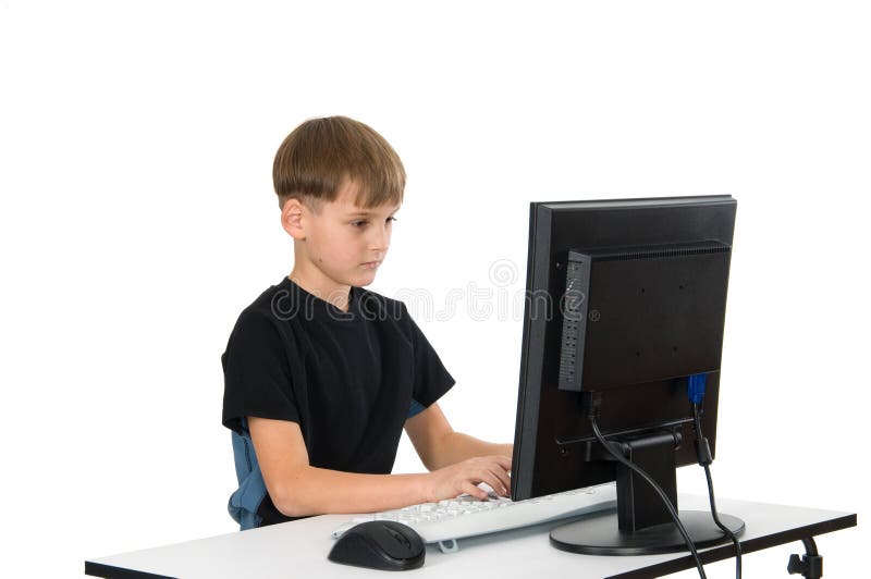Boy on His Computer stock image. Image of keyboard, gaming - 3893261