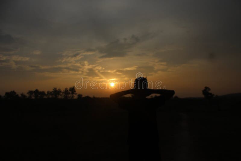 Boy and his Sunset stock image. Image of nature, indonesia - 218320601