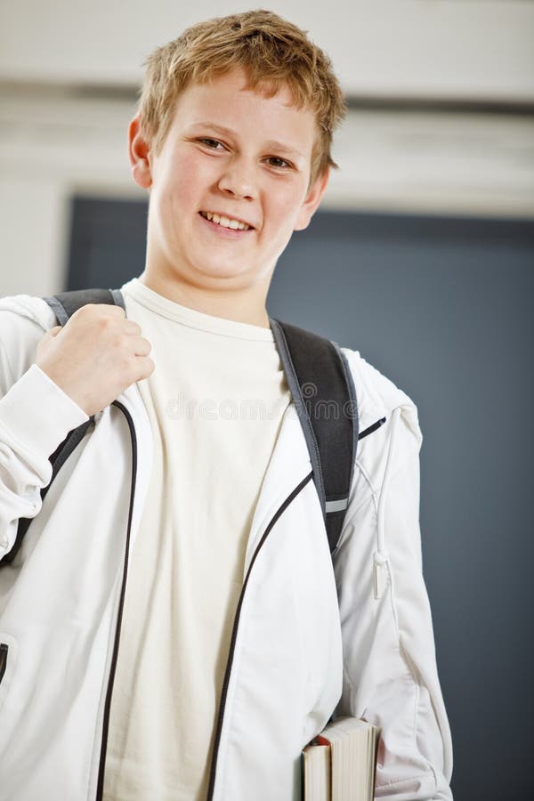 Boy on his way to class stock image. Image of education - 12073559