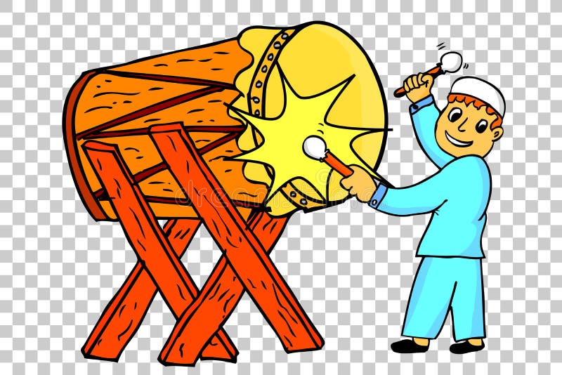 Boy - Hit Bedug (Traditional Indonesia Musical Instrument) Stock Vector ...