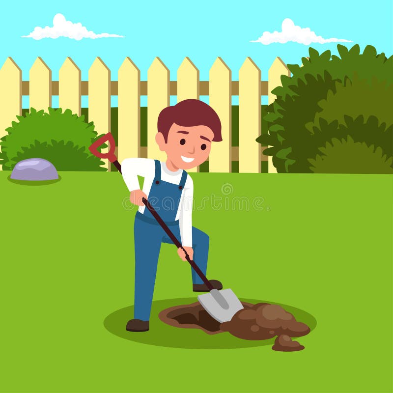 Digging A Garden Clip Art Woman Digging Garden Stock Illustrations
