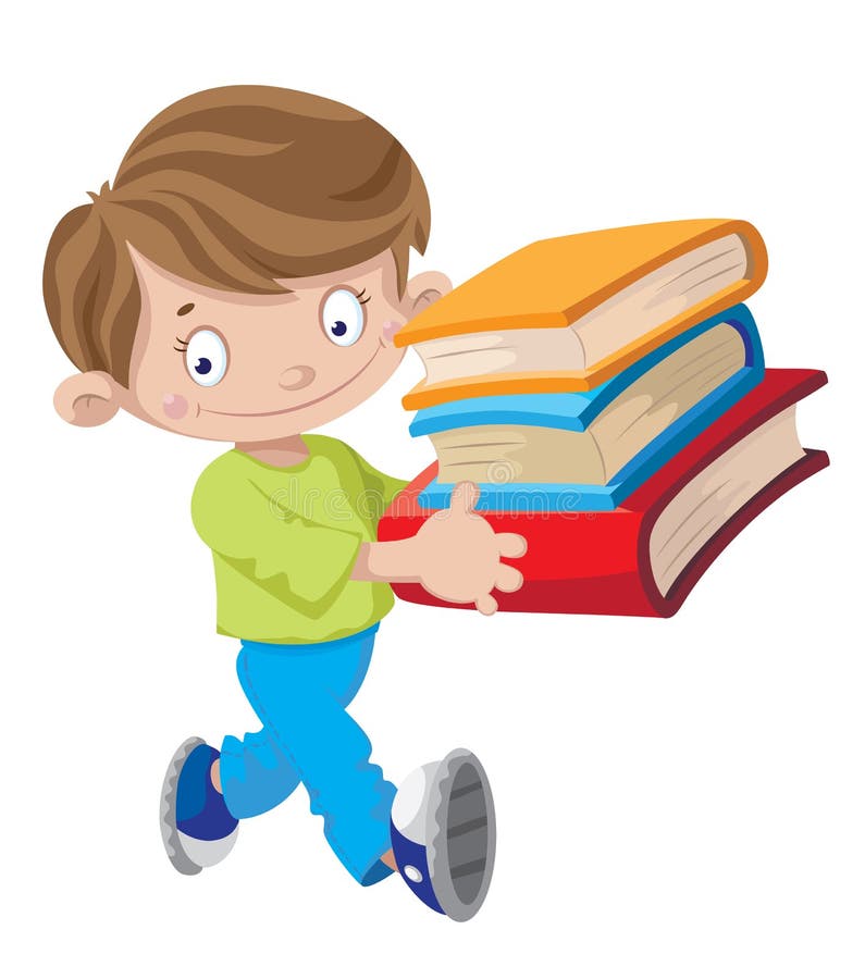 Boy holding a book stock vector. Illustration of education - 33052508