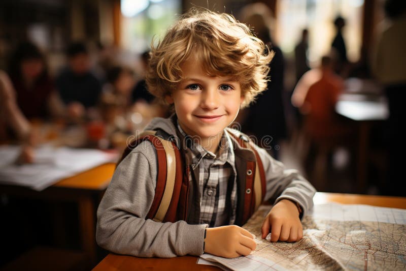 Boy Holding Crayon. Creative Learning and Playful Exploration. Vibrant ...