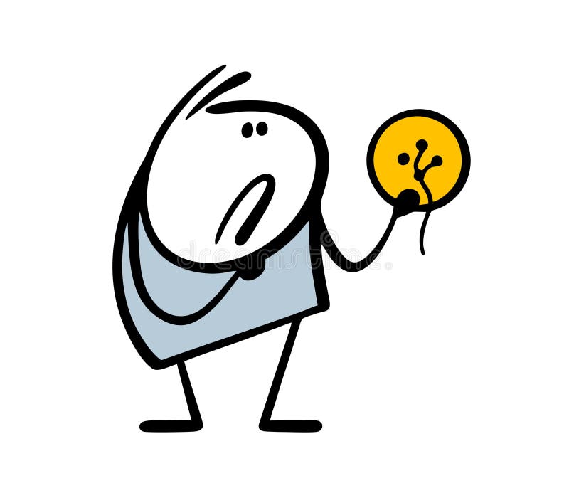 Boy is Holding a Large Yellow Button in His Hands and Does Not Know How ...