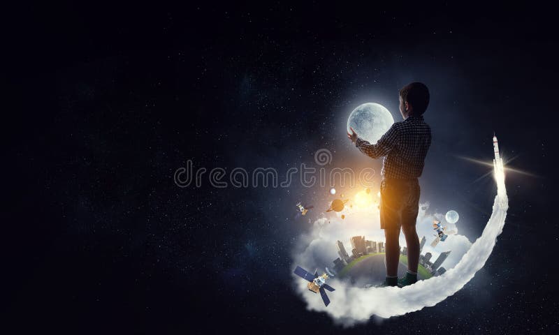 615 Boy Looking Moon Stock Photos - Free & Royalty-Free Stock Photos ...