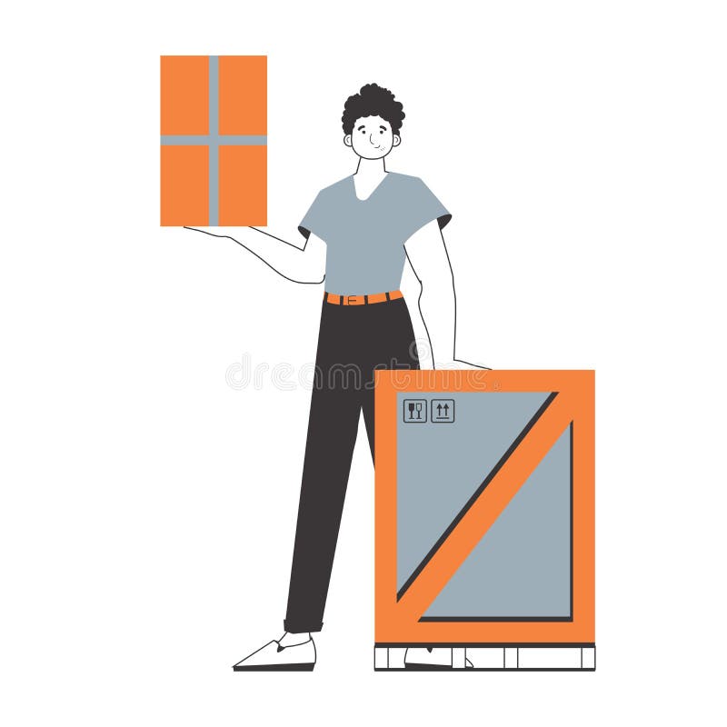 The Boy is Holding a Parcel. the Concept of the Delivery of Goods and ...