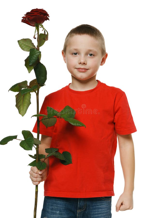 683 Young Boy Holding Red Rose Stock Photos - Free & Royalty-Free Stock ...