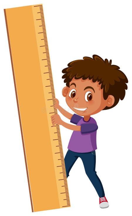 A boy holding ruler stock vector. Illustration of draw - 130822745
