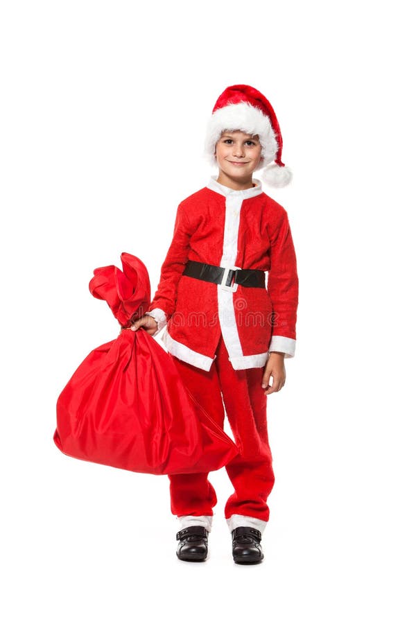 Boy holding a sack stock photo. Image of isolated, childhood - 16068152