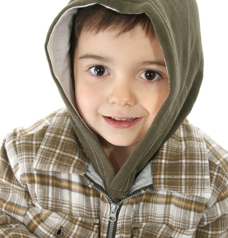 Boy with Hooded Jacket stock photo. Image of hoodie, background - 1750896